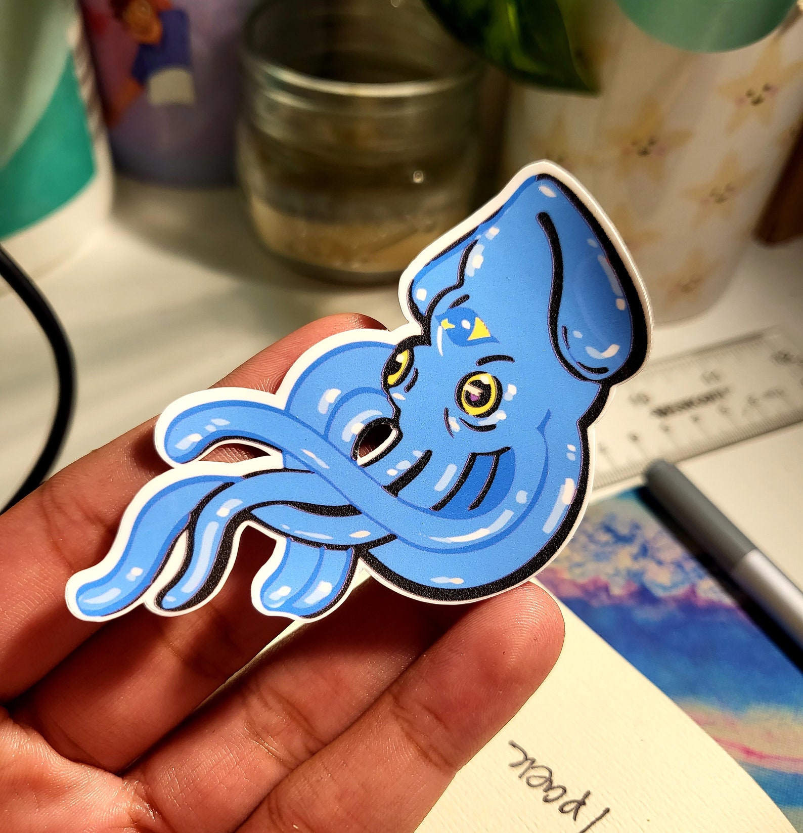ONLY SQUIDS Sticker Pack, Vibrant, Cute, Color Palette, Laptop Decal ...