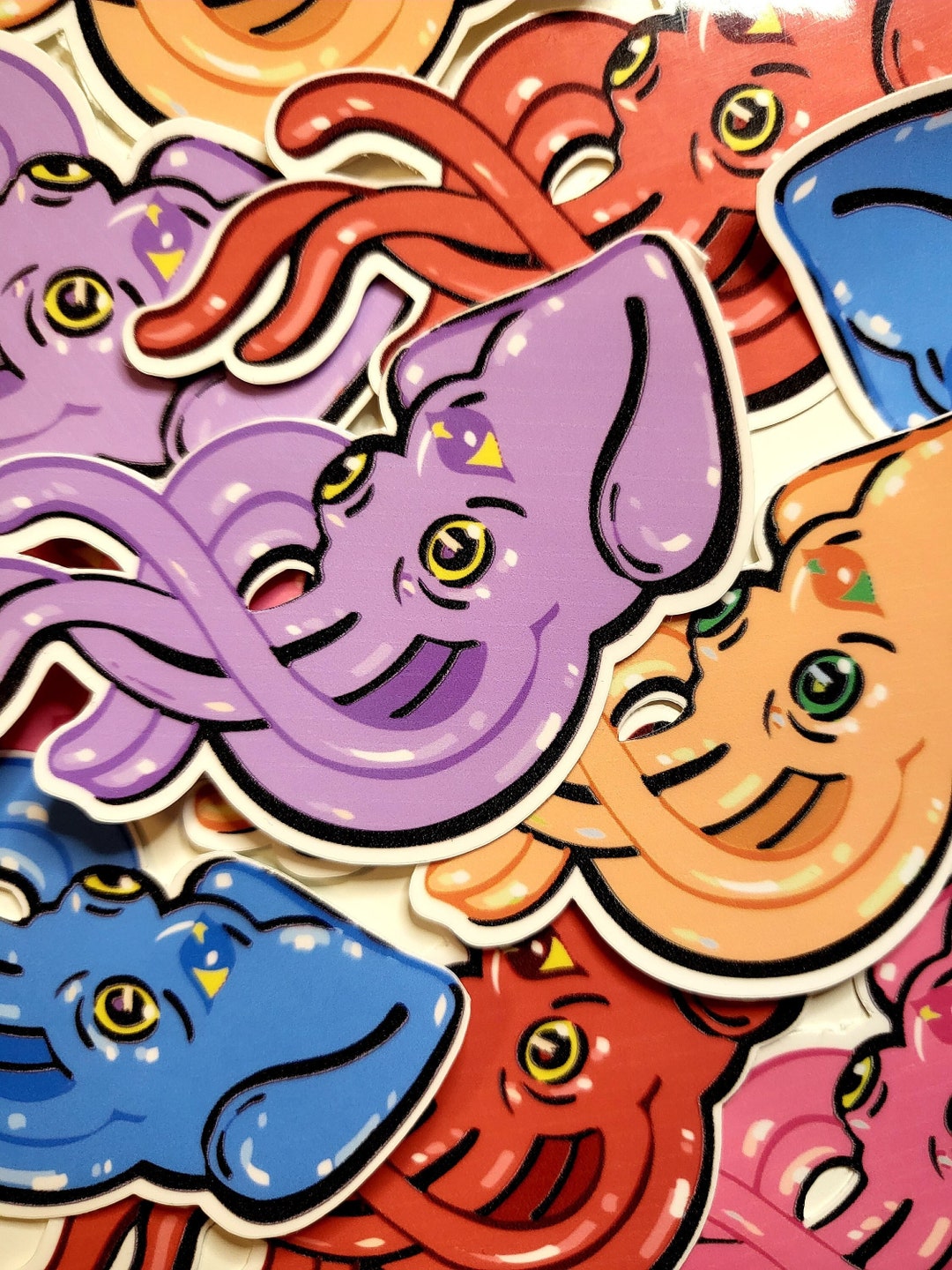 ONLY SQUIDS Sticker Pack, Vibrant, Cute, Color Palette, Laptop Decal ...