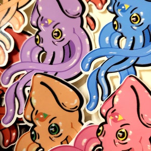ONLY SQUIDS Sticker Pack, Vibrant, Cute, Color Palette, Laptop Decal ...