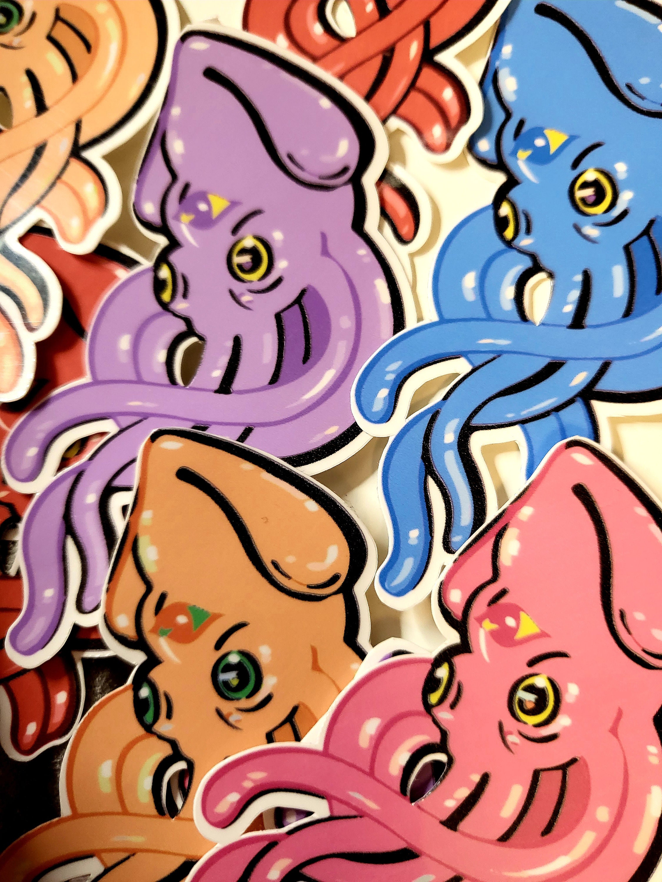 ONLY SQUIDS Sticker Pack, Vibrant, Cute, Color Palette, Laptop Decal ...