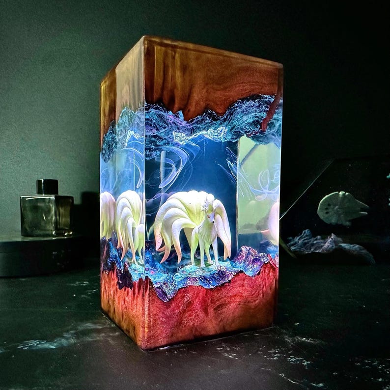 Ninetales Pokémon Resin Lamp – Kitsune Night Light – Gift for Anime and ...