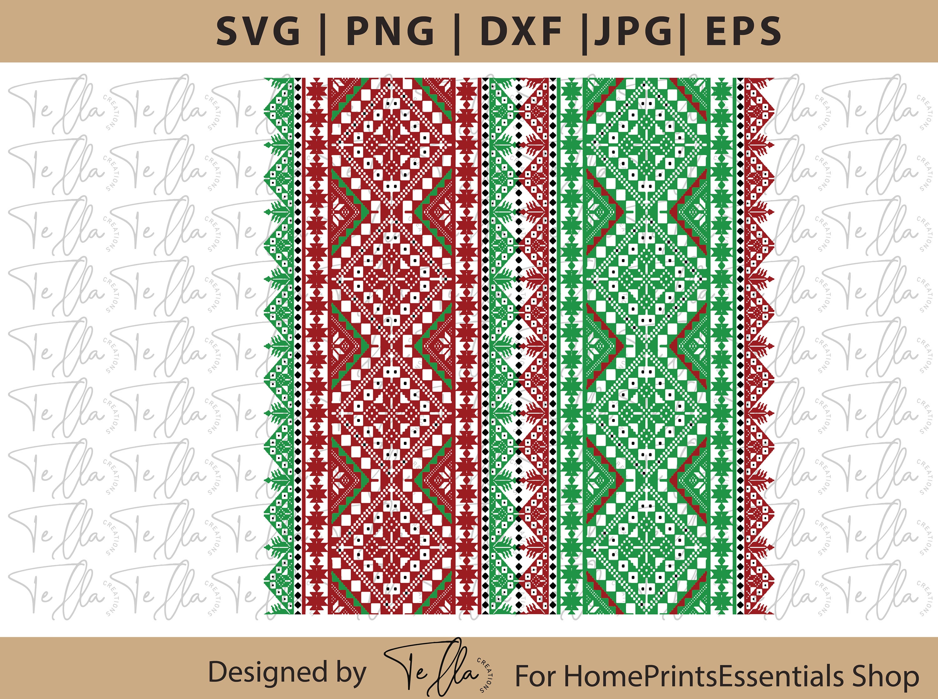 5 Palestine Digital Papers, Vector Tatreez Cricut, Palestinian Scarf ...