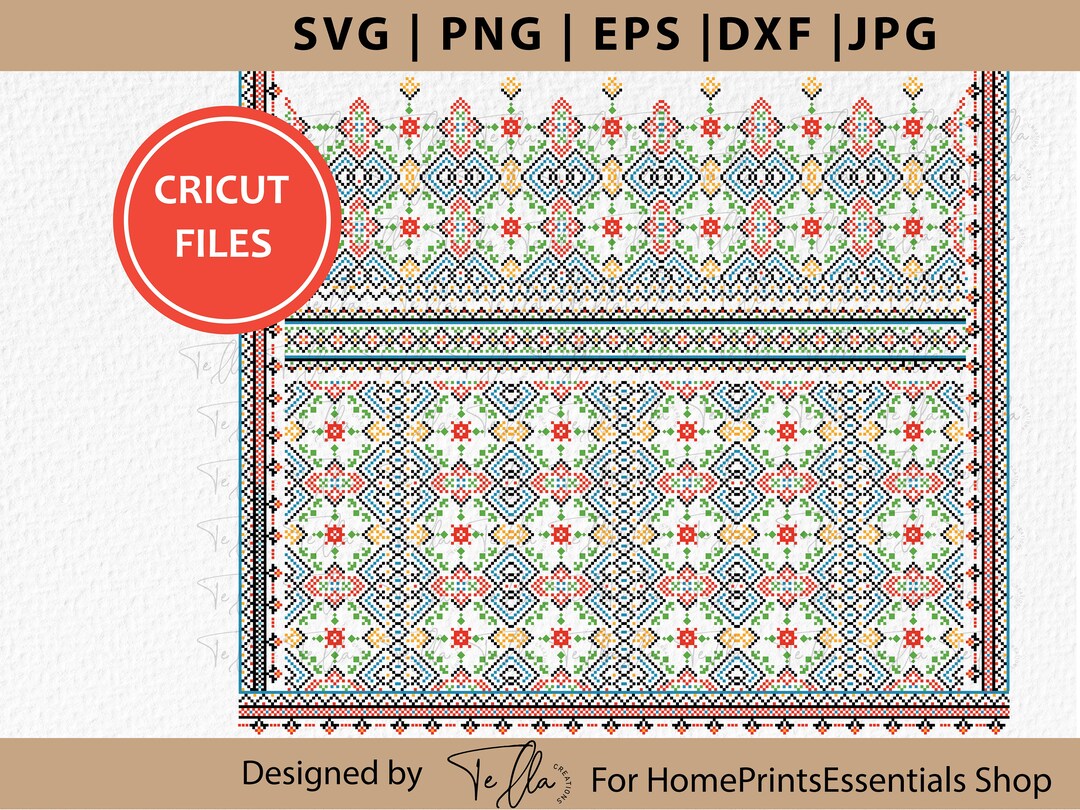 TATREEZ EMBROIDERY PATTERN Svg, Palestinian Tatreez, Palestine T-shirt ...