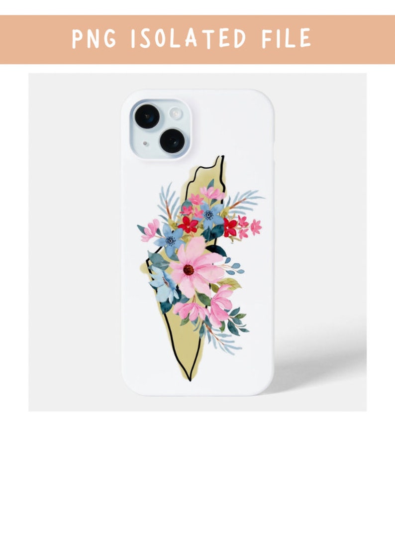 Floral Palestine Map Svg, Palestine Map Floral Clipart Image Png Vector ...