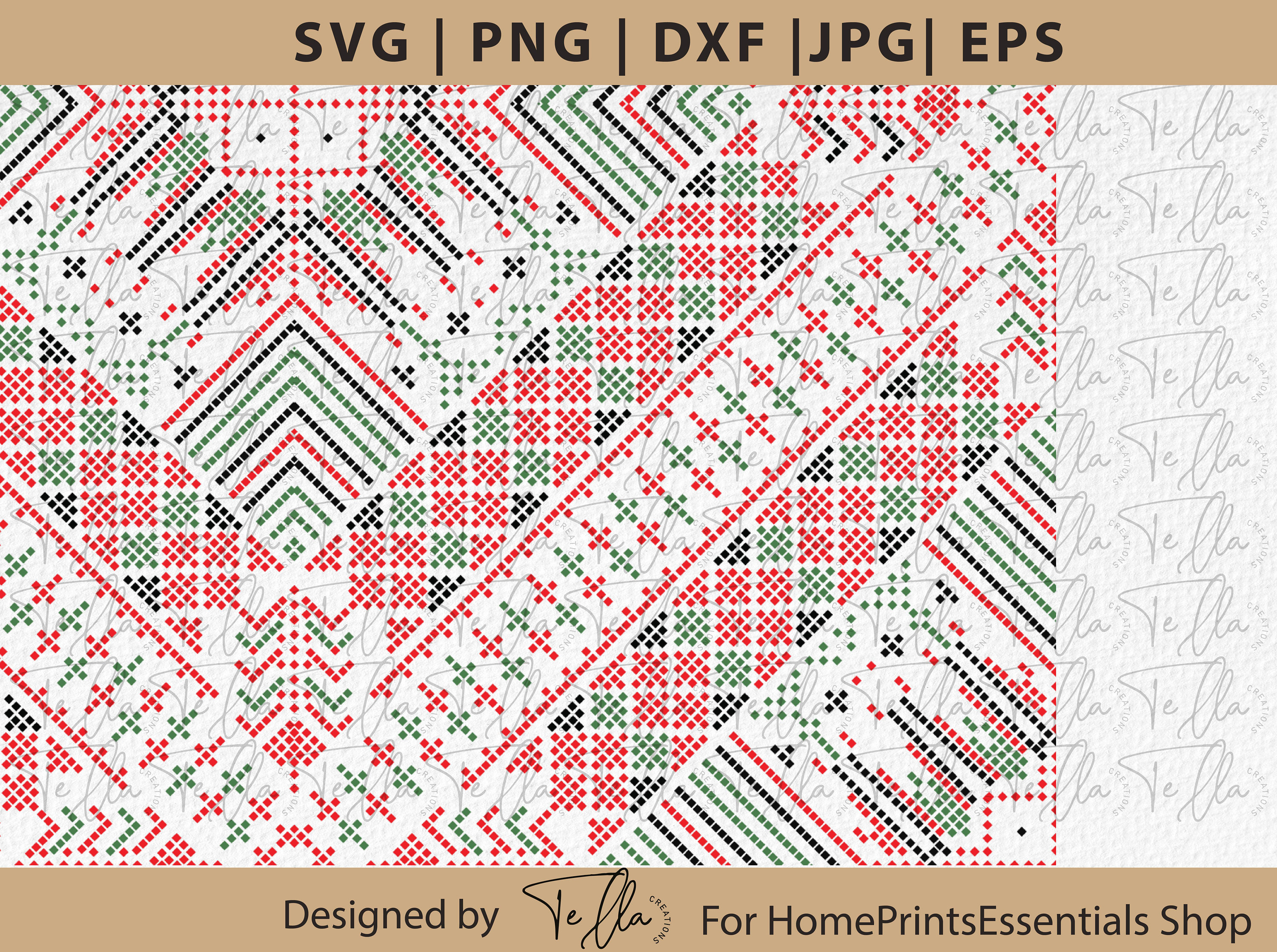 5 Palestine Digital Papers, Vector Tatreez Cricut, Palestinian Scarf ...