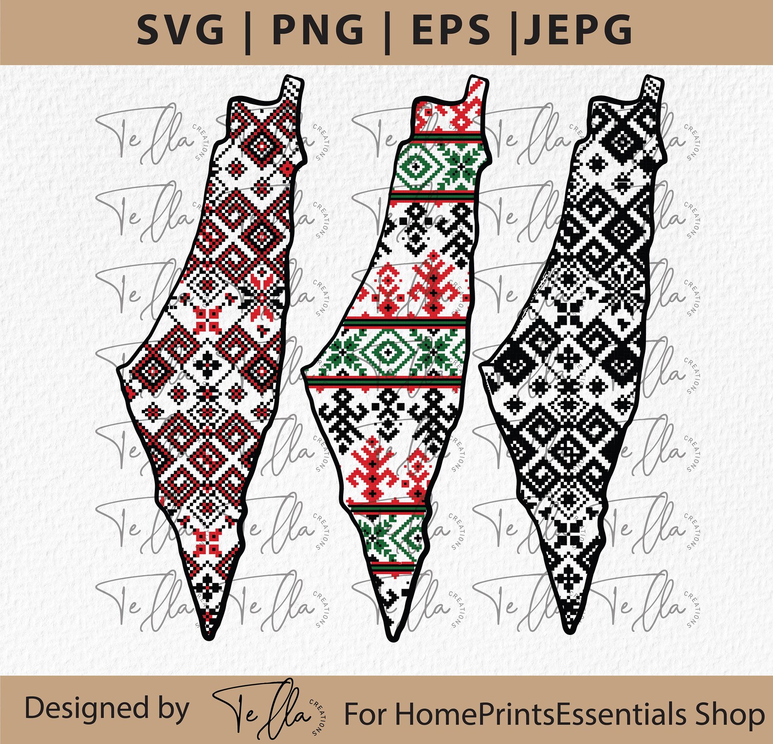 6 Vector Tatreez Palestine Maps Svg, Palestinian Embroidery Maps Png ...