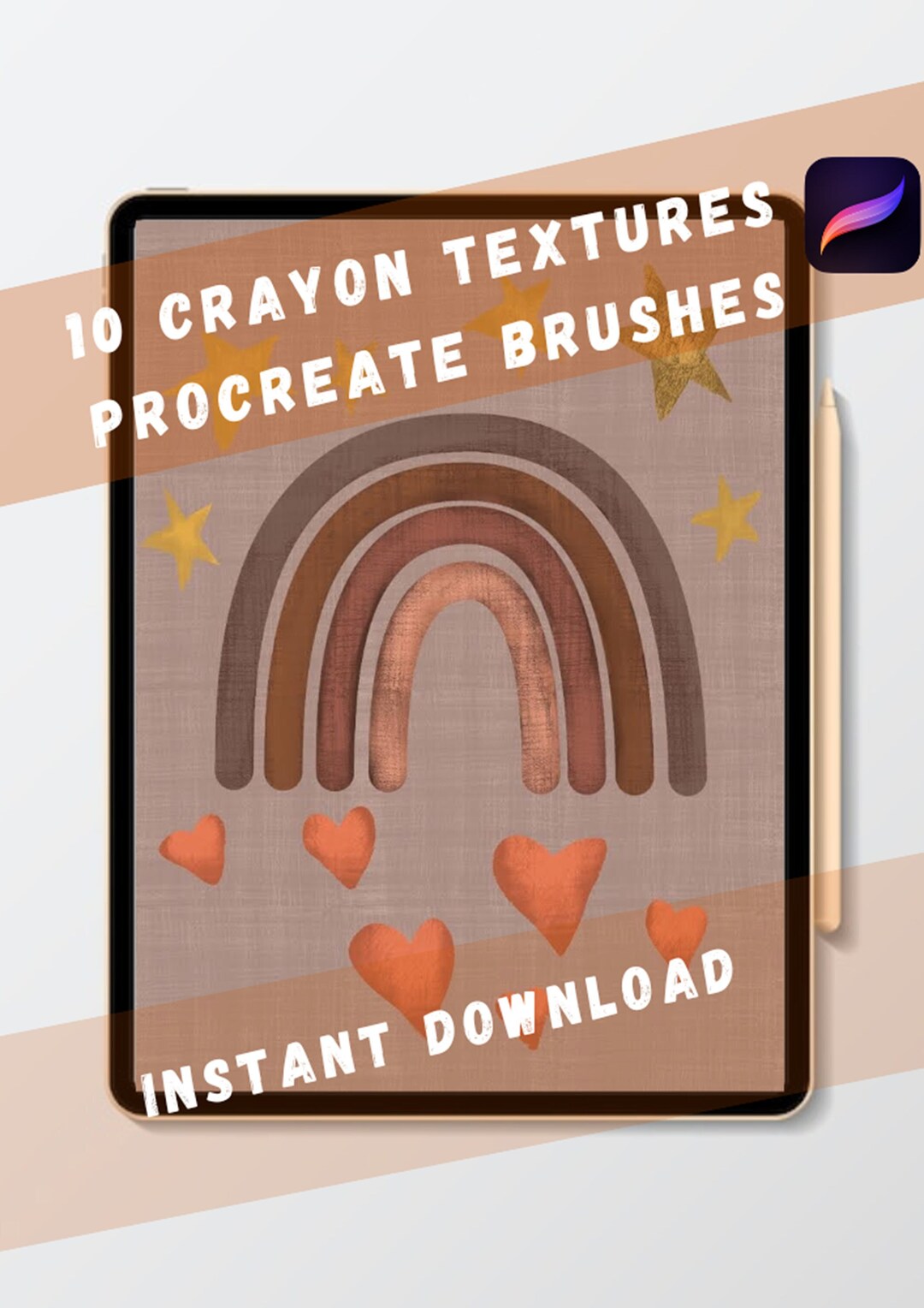 10 Pencil Texture Brushes Procreate Crayon Brushes, Color Palettes ...