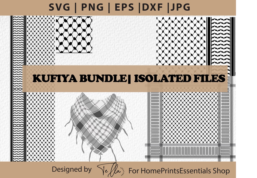 Keffiyehs Clipart Bundle |palestine Keffiyeh Cricut Png, Kufeya Scarf ...