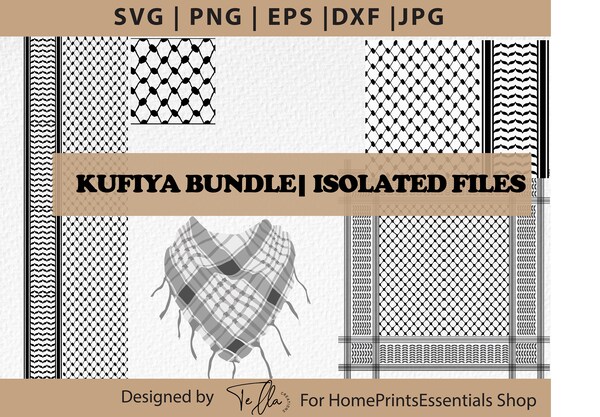 5 Palestine Digital Papers, Vector Tatreez Pattern, Palestinian Scarf ...