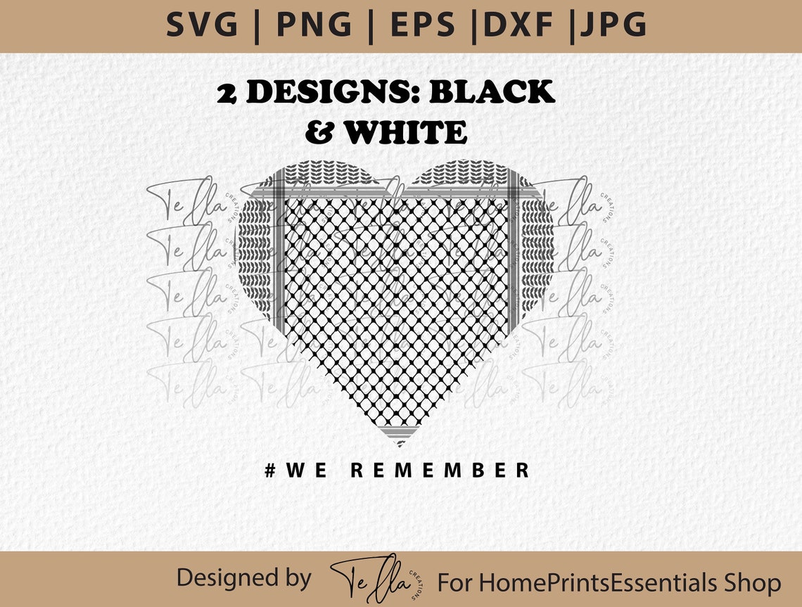 Keffiyeh Clipart Heart palestine Keffiyeh Cricut Png, Kufeya Hart ...