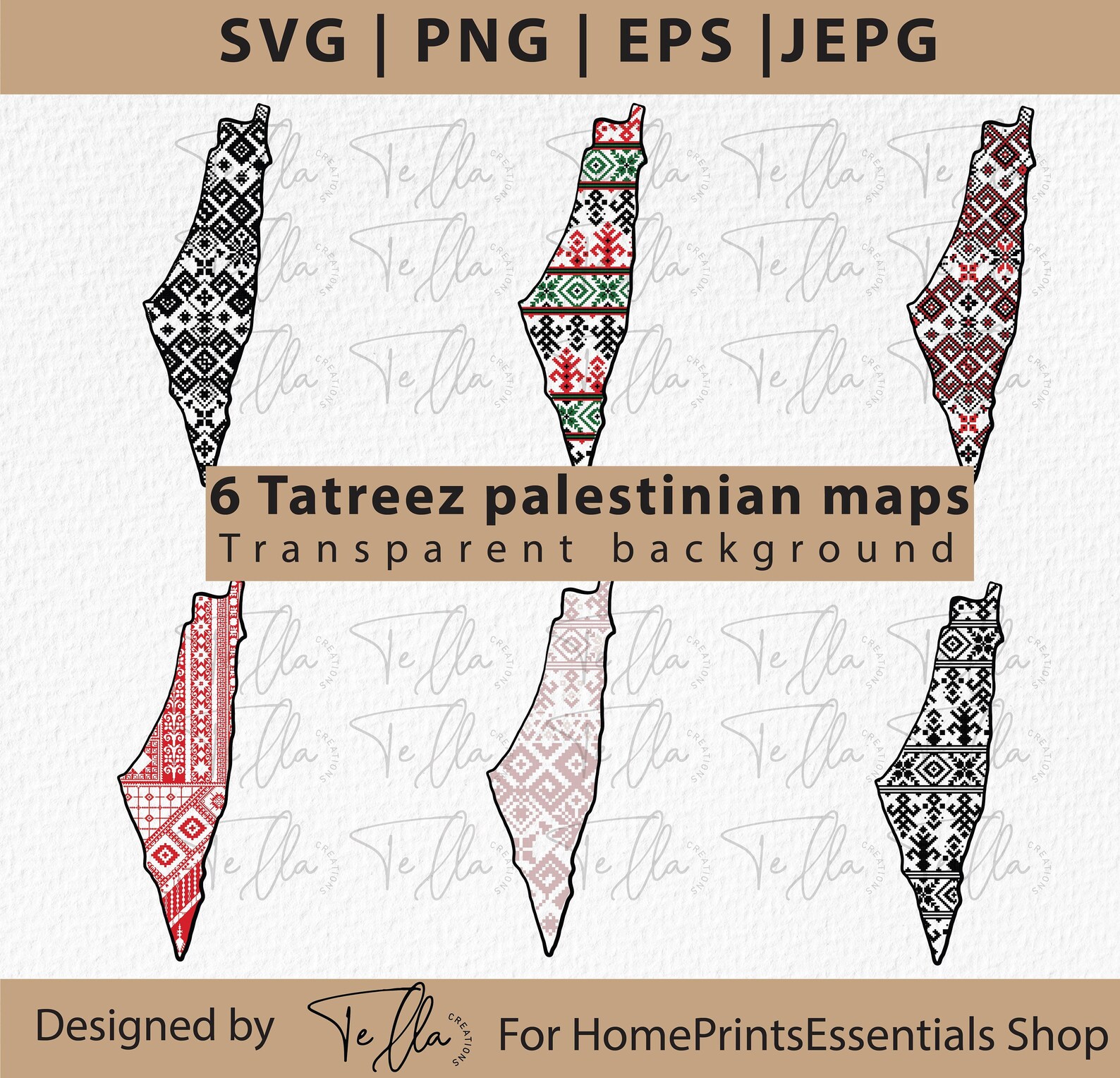 6 Vector Tatreez Palestine Maps Svg Palestinian Embroidery Maps Png
