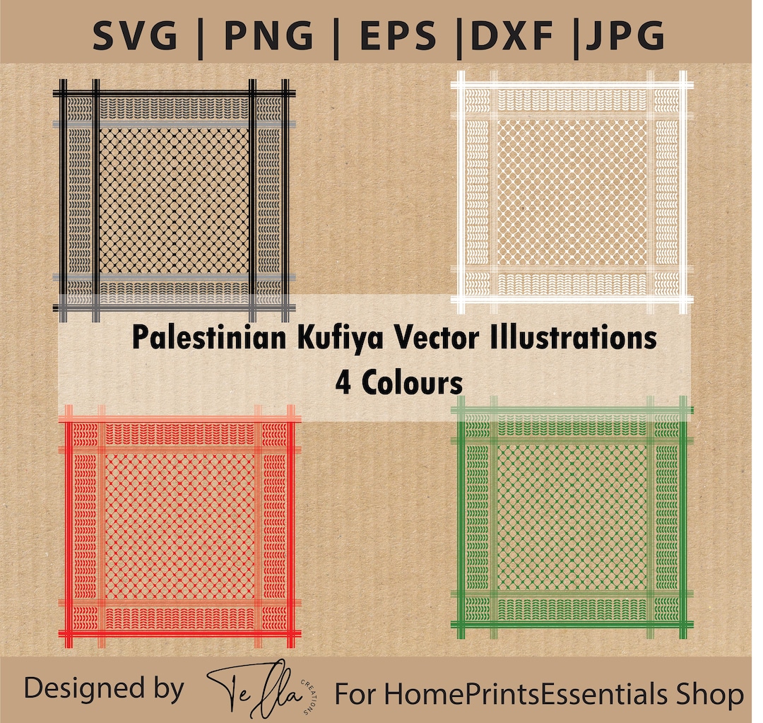 Keffiyehs Clipart Bundle palestine Keffiyeh Cricut Png, Kufeya Scarf ...