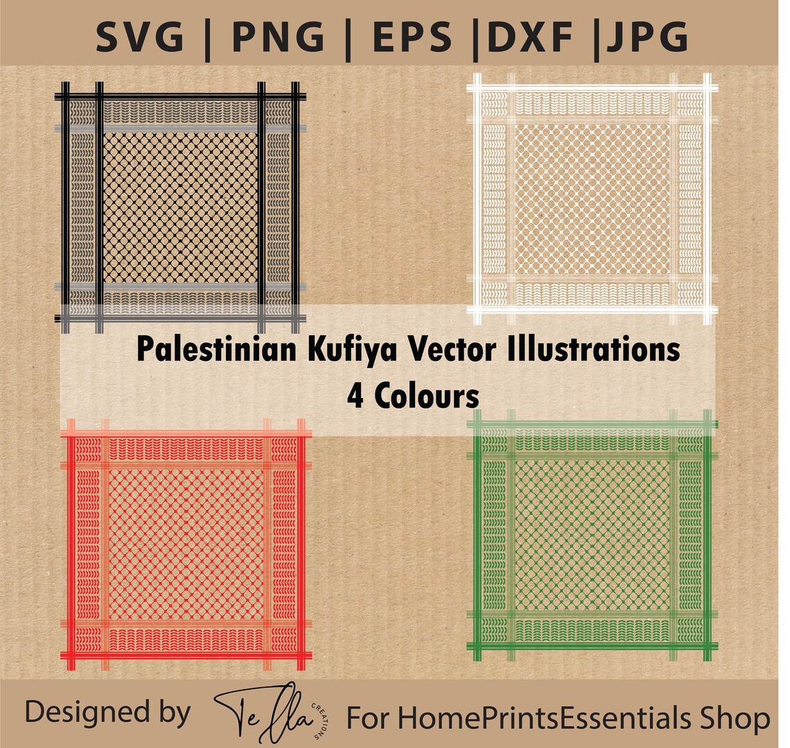 Keffiyehs Clipart Bundle palestine Keffiyeh Cricut Png, Kufeya Scarf ...