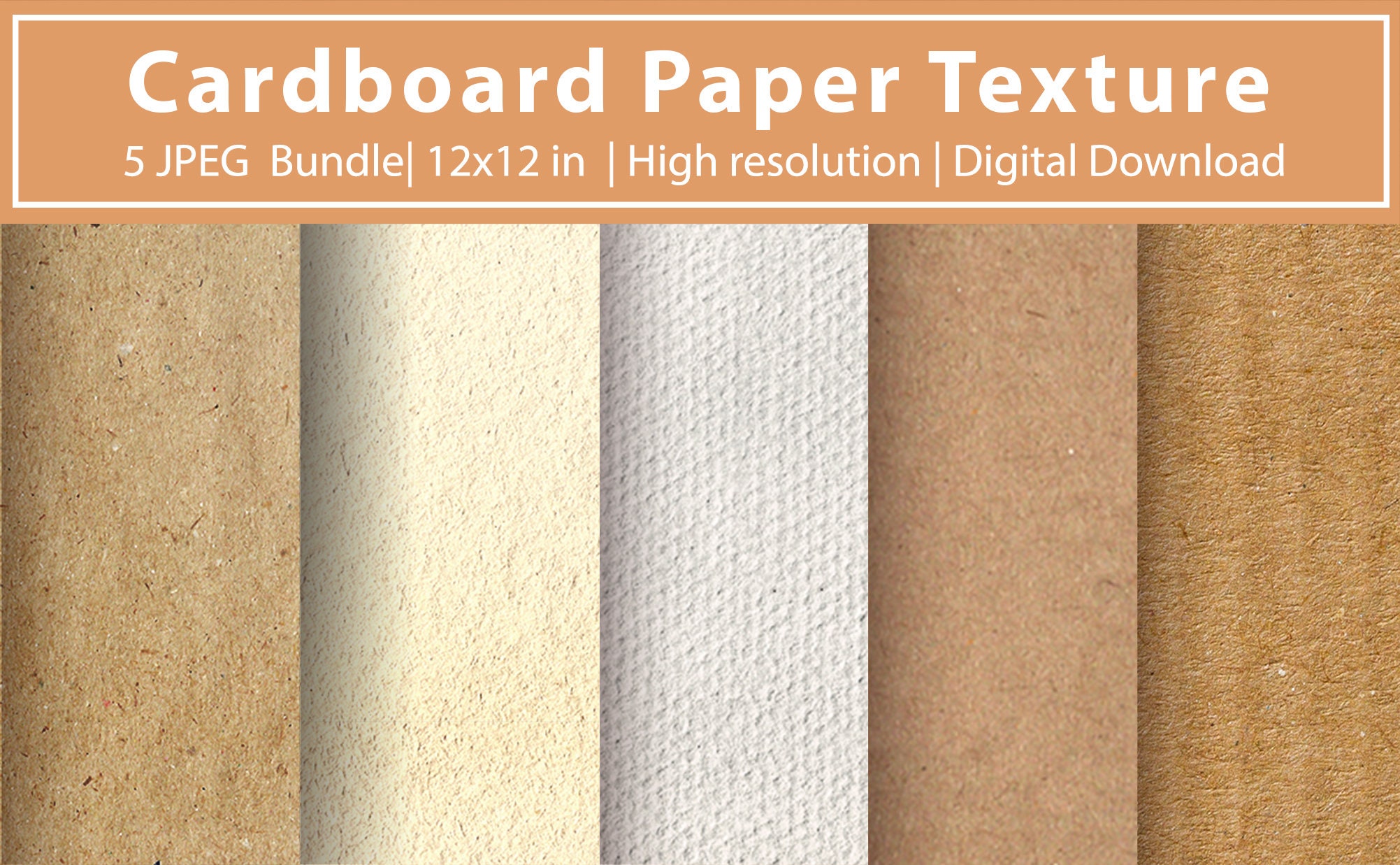 5 Cardboard Paper Texture Procreate Paper Texture Bundle - Etsy