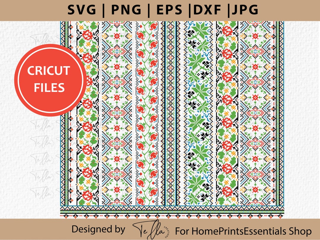 TATREEZ EMBROIDERY PATTERN Svg, Palestinian Tatreez, Palestine T-shirt ...