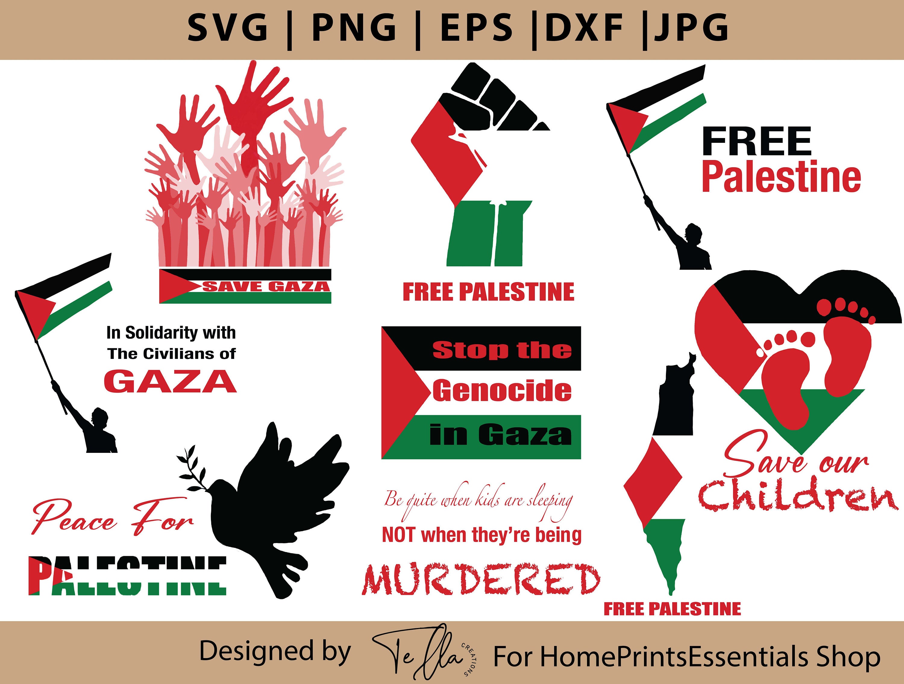 Palestine Svg Bundle,free Palestine Shirt Svg, Palestine Svg, Gaza Free ...
