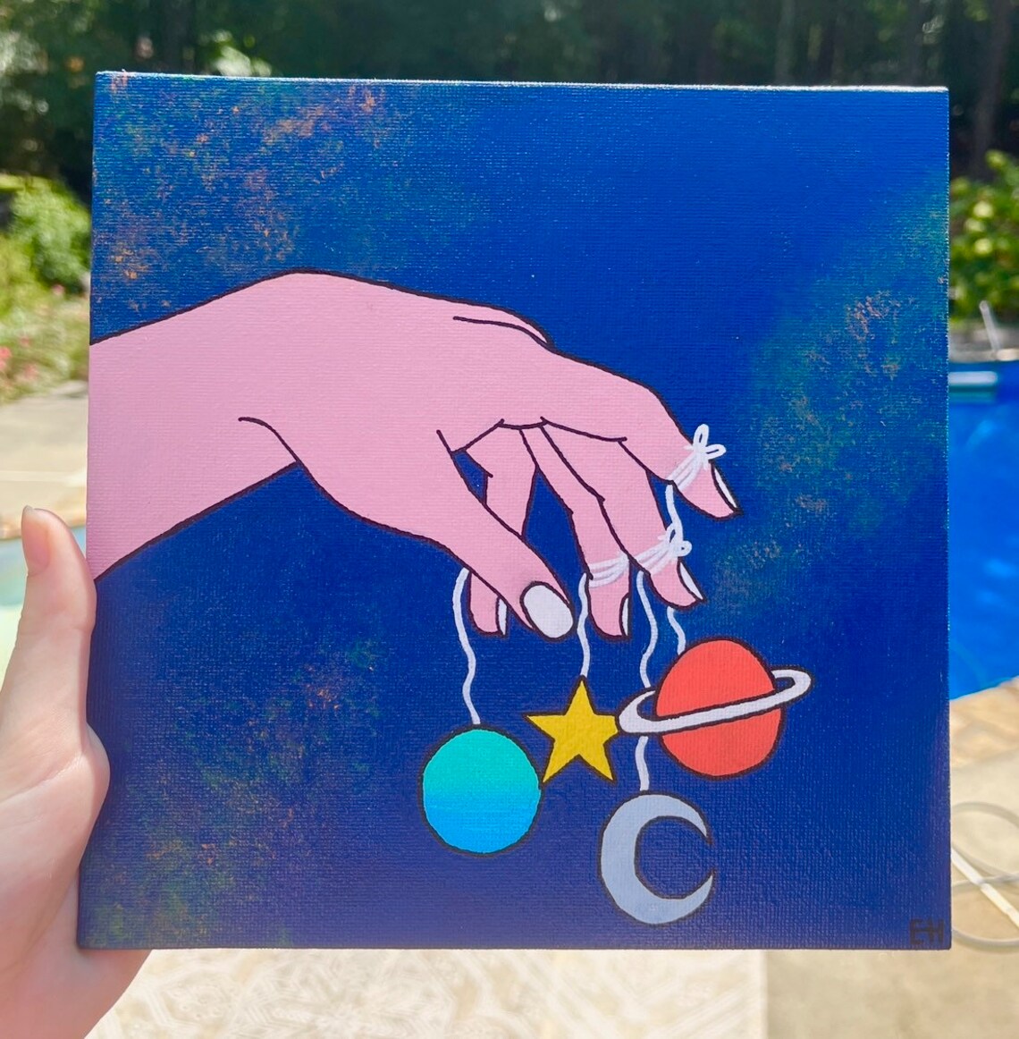 Custom, One of a Kind, Hand Painted “hanging by a Thread” Trippy ...