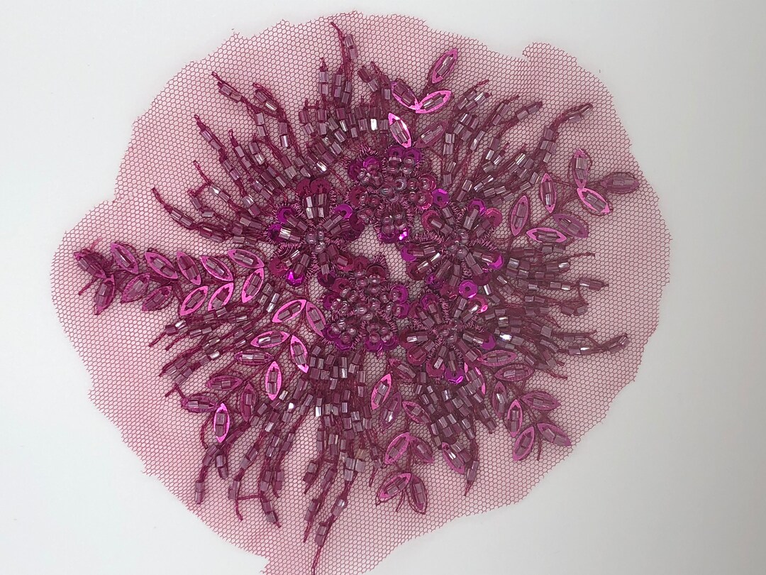 Pink Beaded Appliqué - Etsy