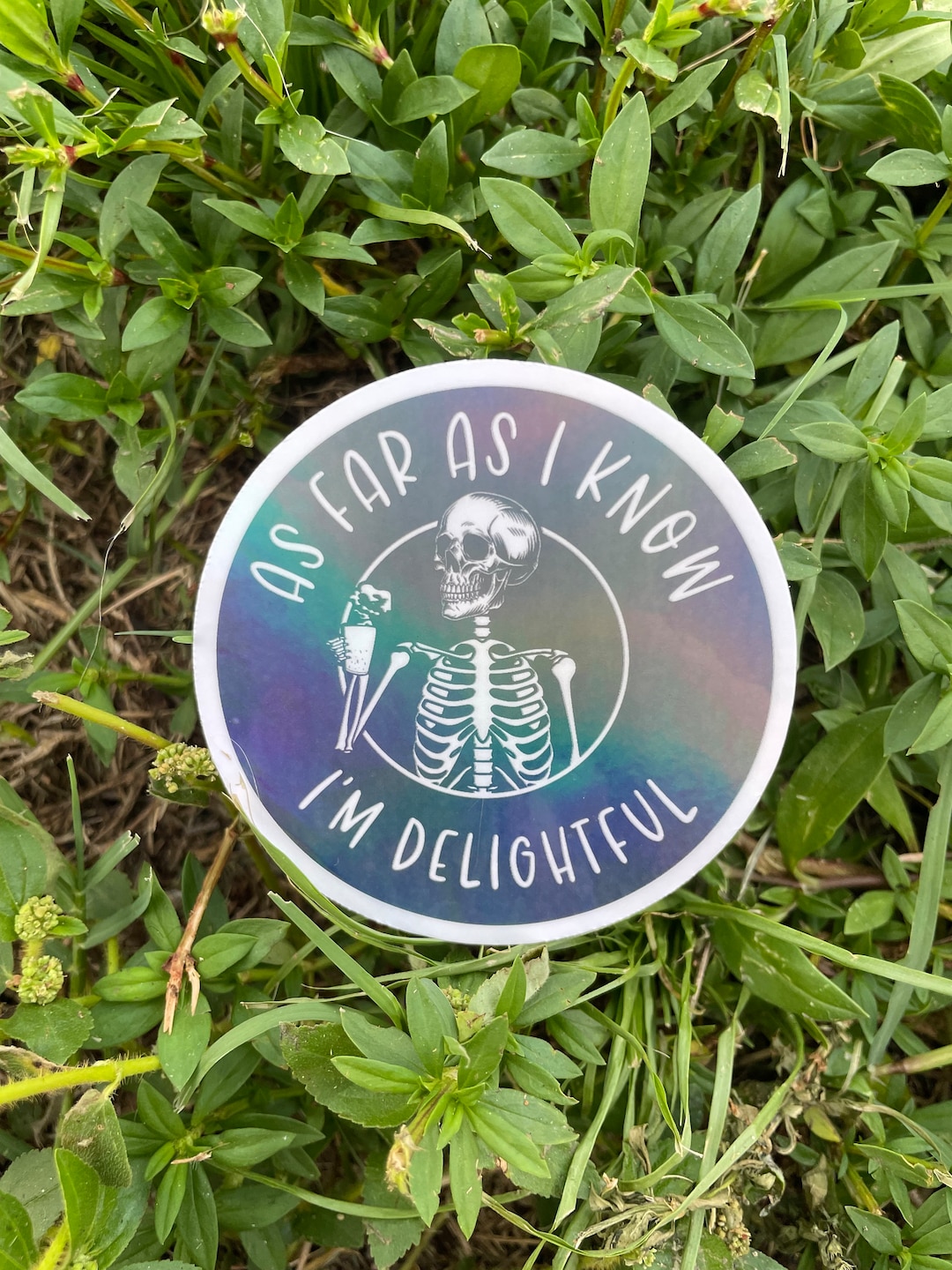 Im Delightful Vinyl Waterproof Sticker, Adult Humor, Skeleton - Etsy