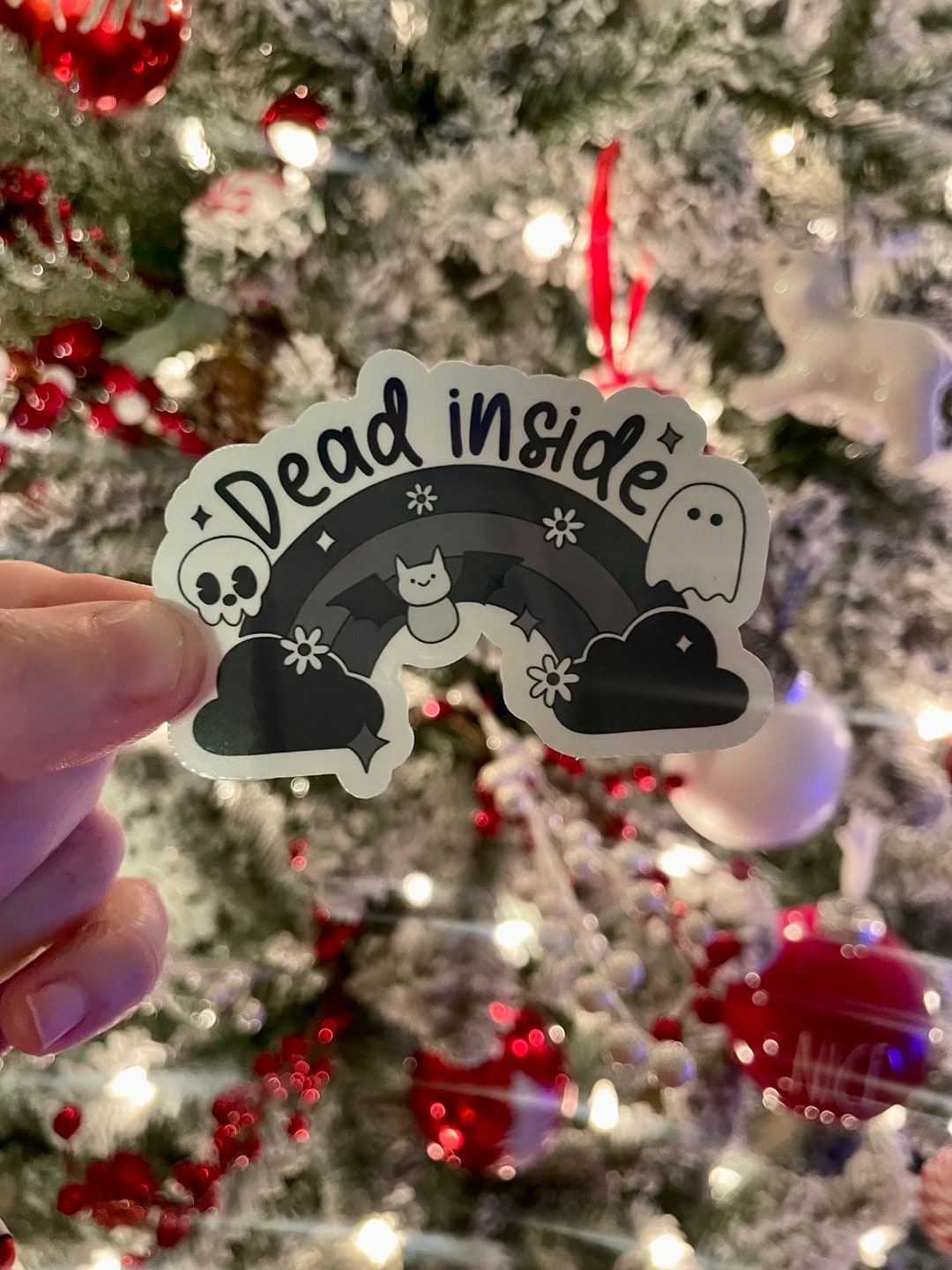 Dead Inside Vinyl Waterproof Sticker, Adult Humor, Mental Health Humor ...