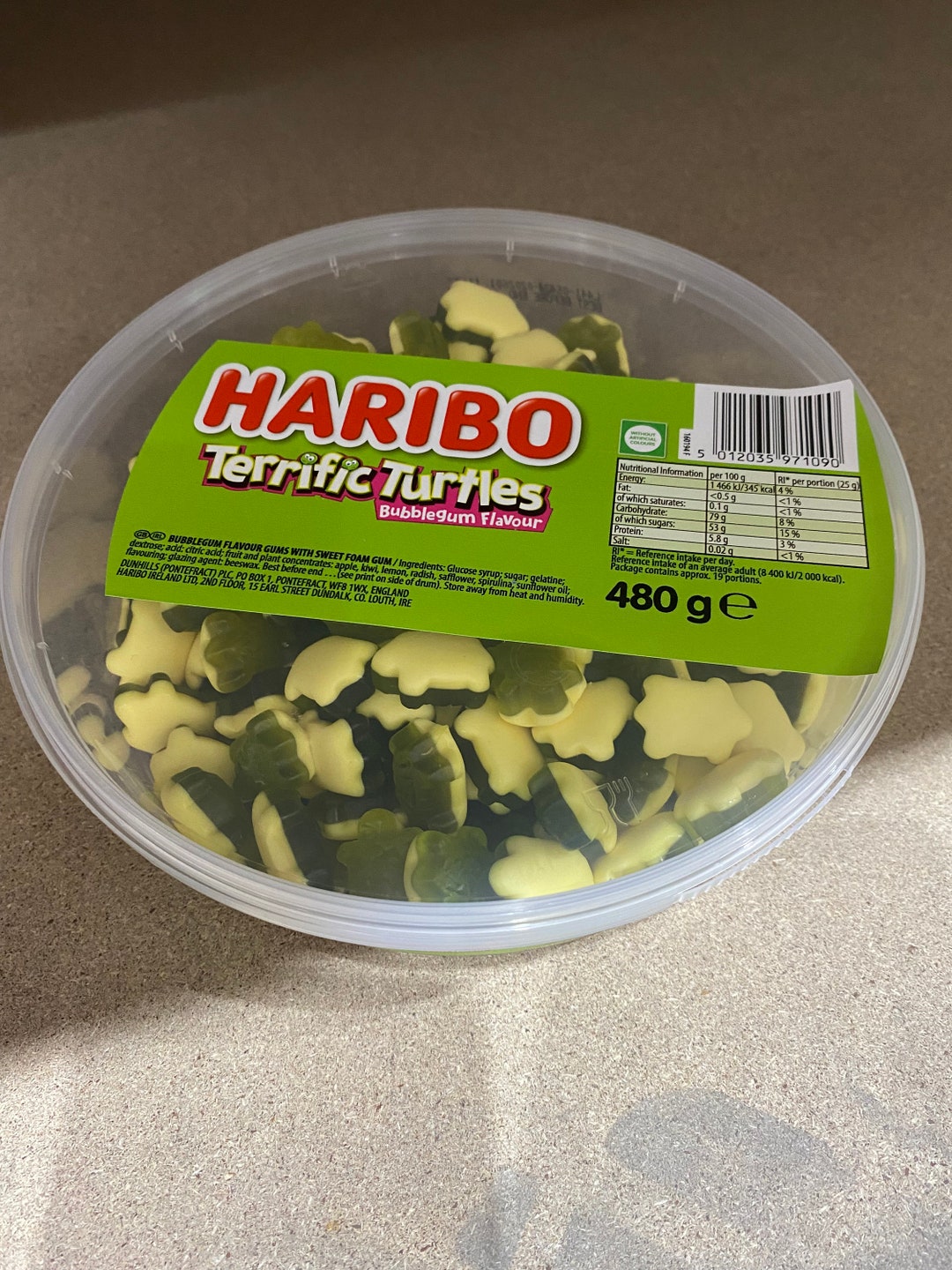 Haribo Terrific Turtles Tub, Sweets, Candy, Pick N Mix, Sweet Tubs ...
