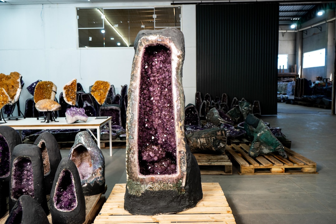 Gorgeous X-large Amethyst Geode With Rare, Collector-grade Golden ...