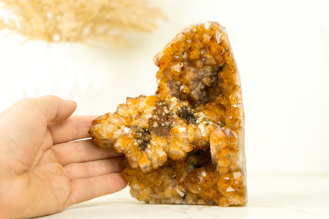 Display Grade Citrine Flower Cluster With Madeira Citrine Druzy and ...