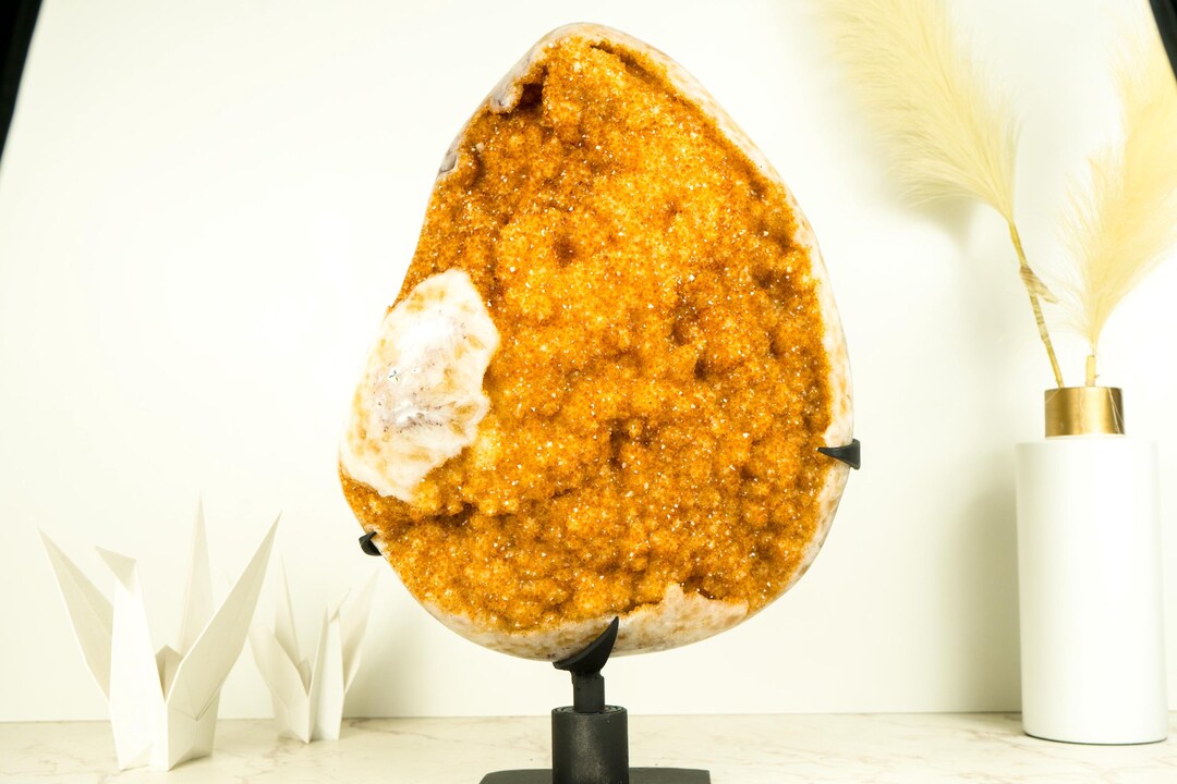 Rare Extra-large Citrine Flower Cluster With Sparkling Golden-orange ...