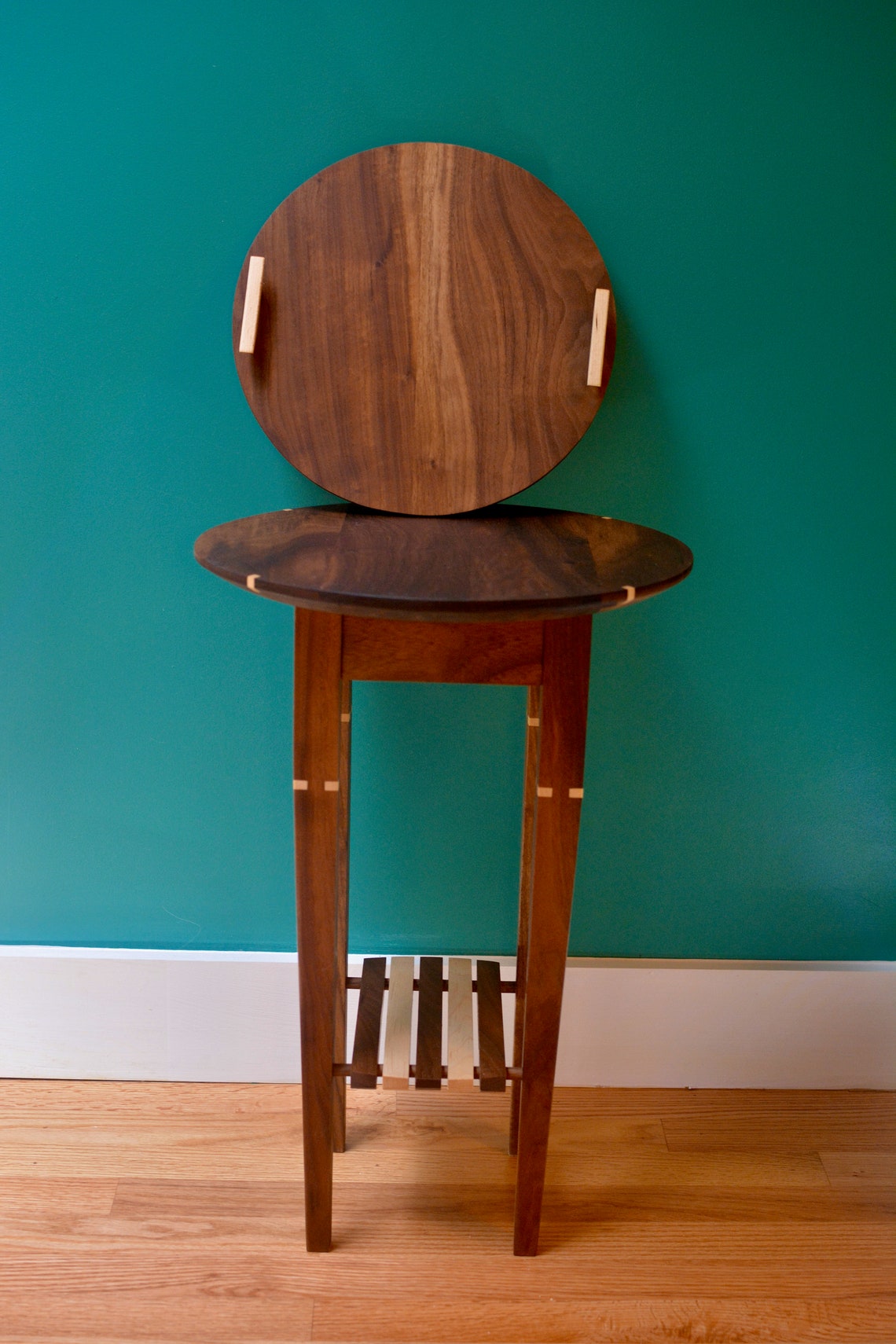 Walnut and Maple Plant Stand and Optional Serving Tray - Etsy New Zealand