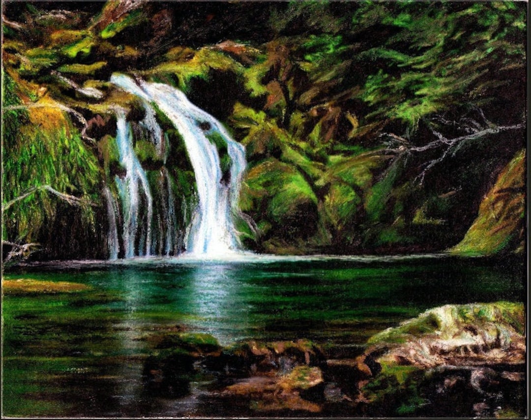 Waterfall Art Print-water Landscape Art Print-landscape Wall Art-water ...