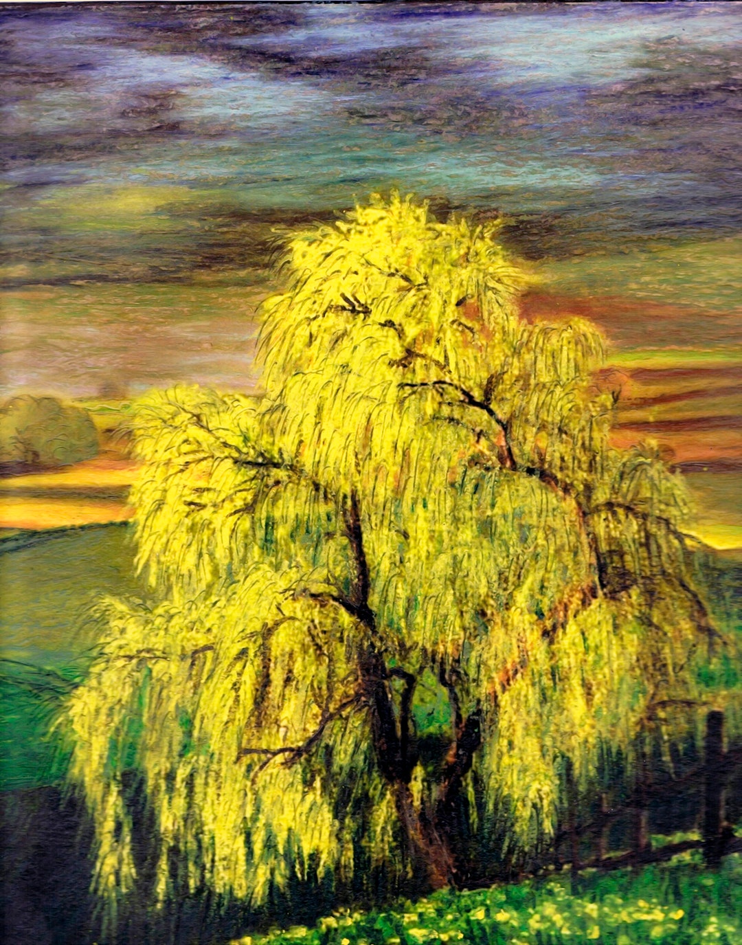 Weeping Willow Painting-weeping Willow Art Print-weeping Willow Wall ...