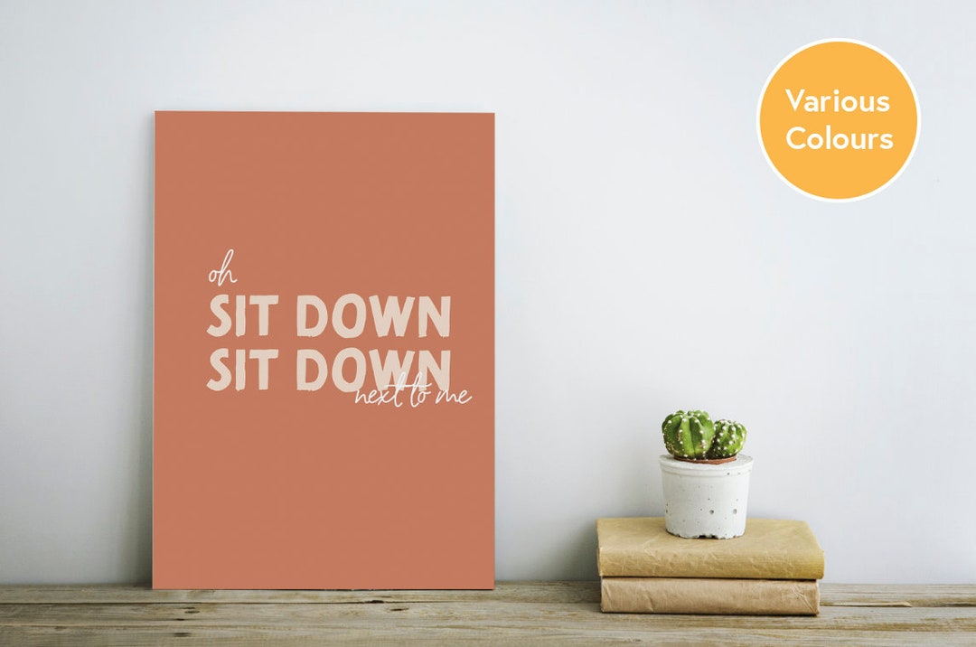 Sit Down Poster James Print Sit Down Next to Me Indie Music Poster ...