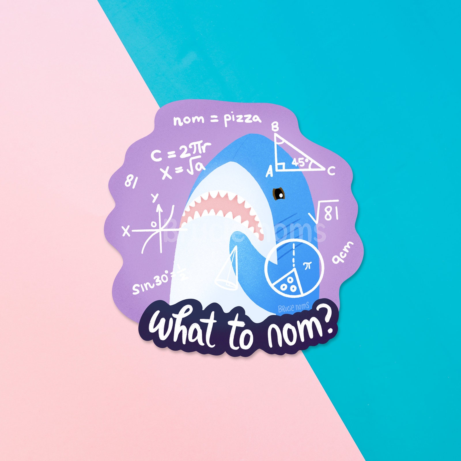 Funny Blahaj Shark Sticker | Confused Math Lady Meme Parody - Etsy