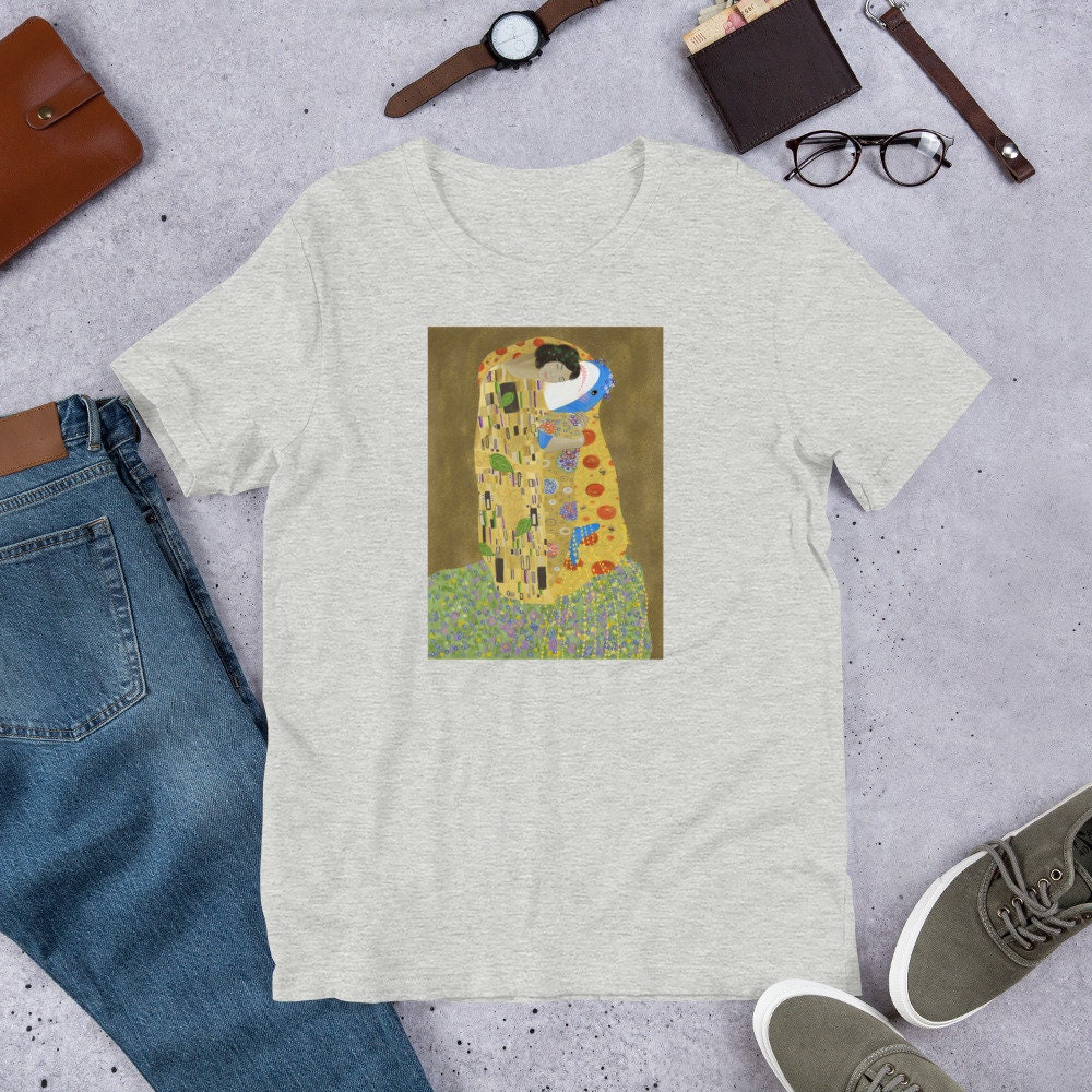 The Blahaj Hug T-shirt Blahaj Cute Shark Gustav Klimt the - Etsy