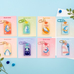 Cute Shark Blahaj Wealth Omamori Keychain Japanese Lucky Charm | Kawaii ...