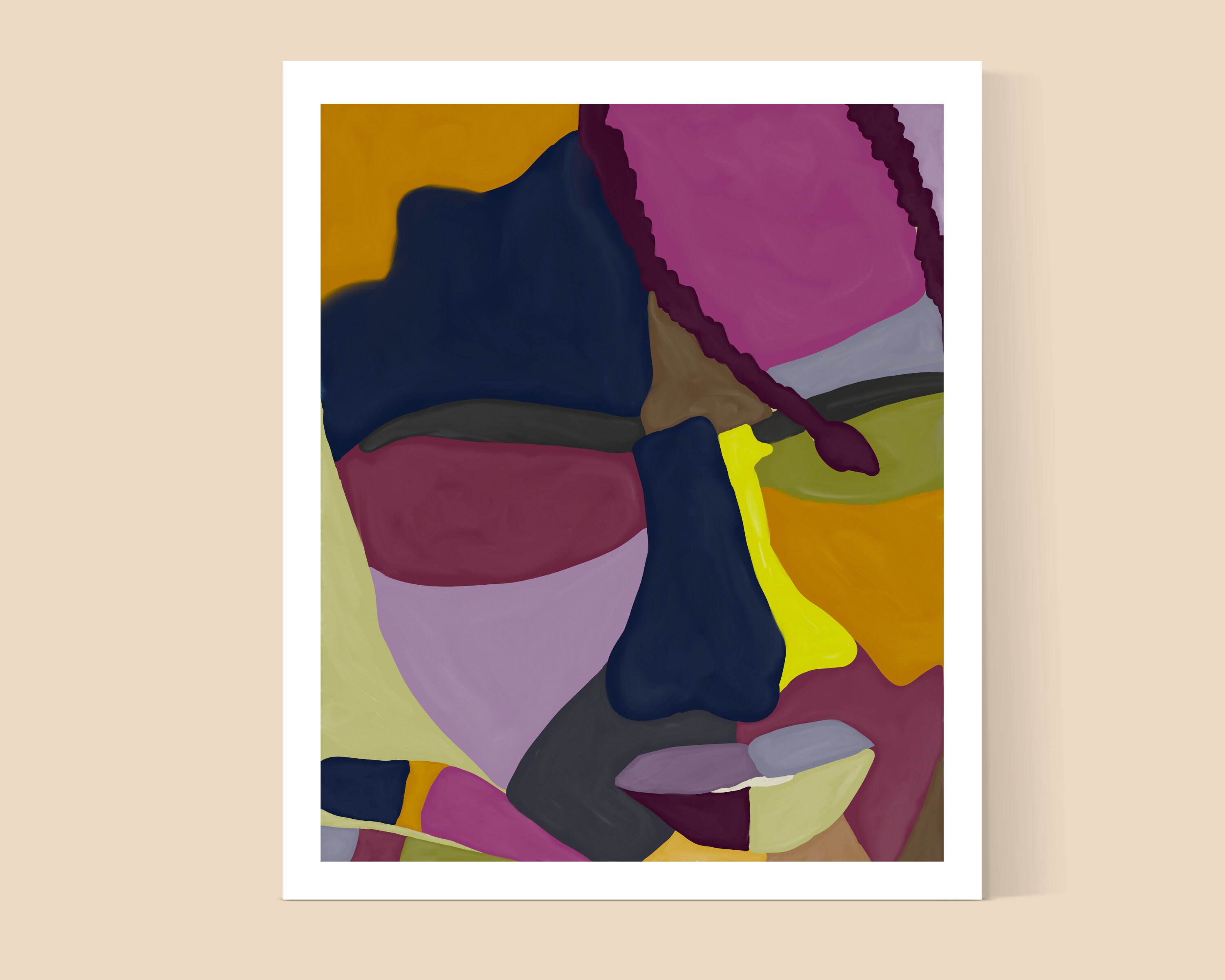 Colourful block face Wall art Printable Bright art | Etsy