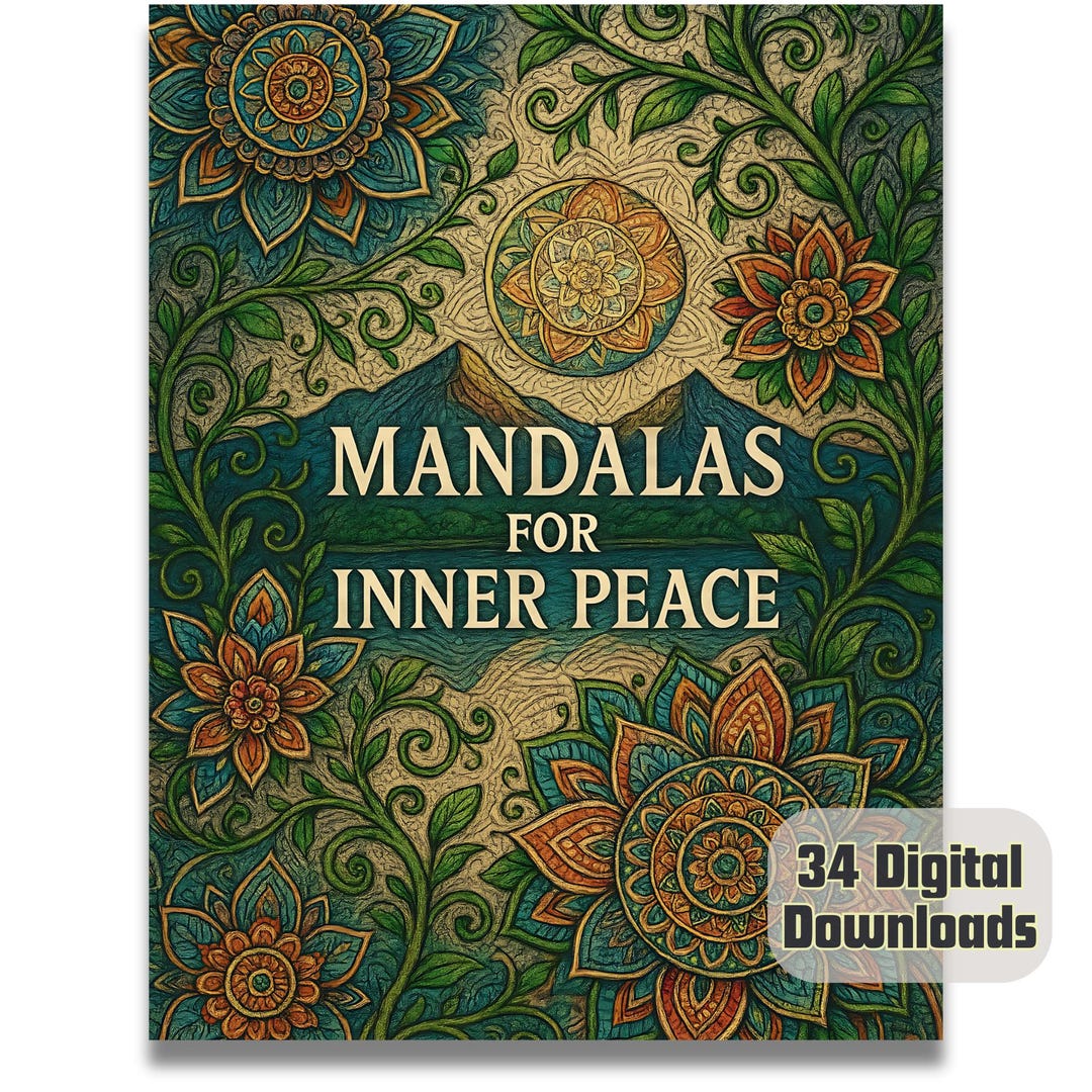 Mandalas for Inner Peace | Adult Coloring Book With 34 Pages ...