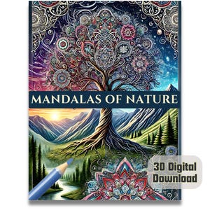 Mandalas of Nature | 30 Printable Coloring Pages of Trees, Rivers ...