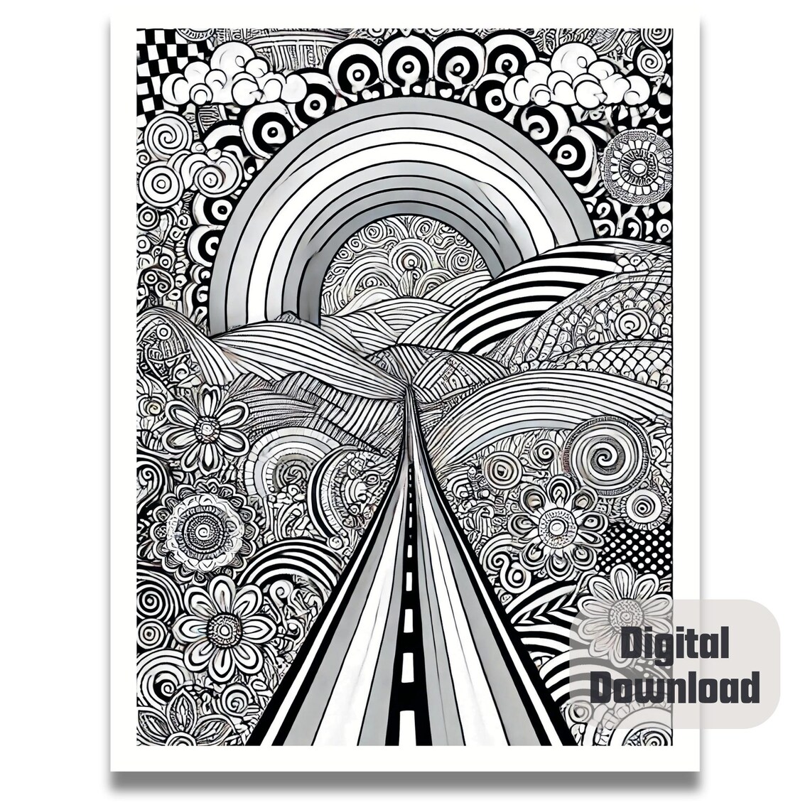 Retro Psychedelic Coloring Pages | 30 Groovy & Trippy Digital Designs ...