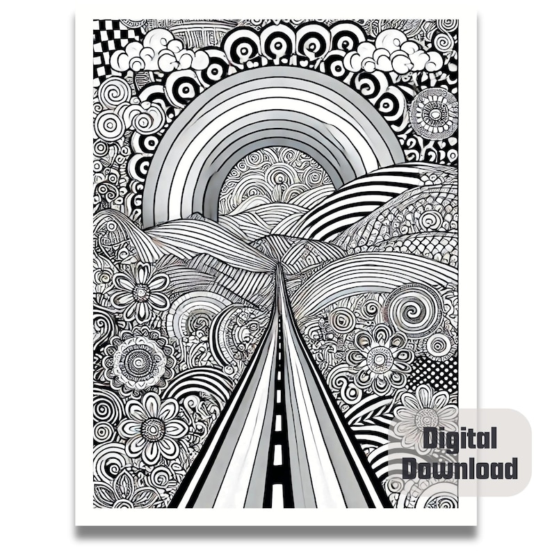 Retro Psychedelic Coloring Pages | 30 Groovy & Trippy Digital Designs ...