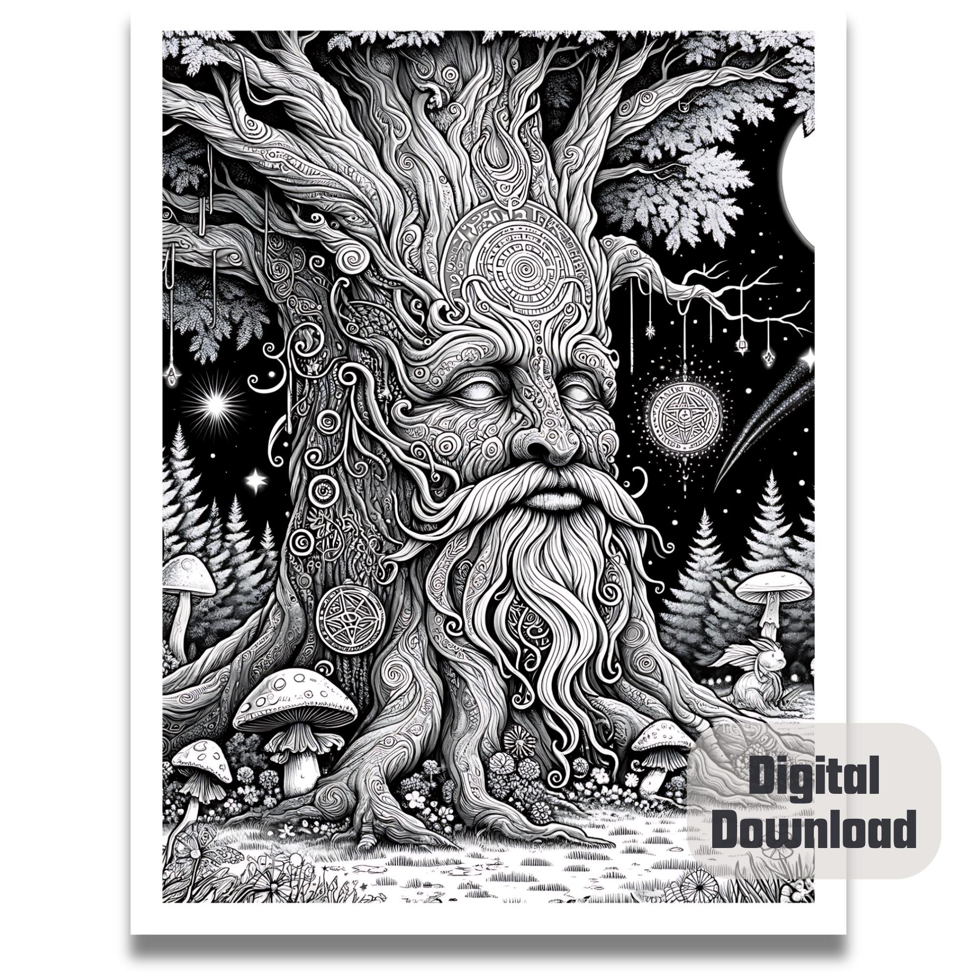 Witches & Magical Creatures Coloring Book | Fantasy Art (digital ...