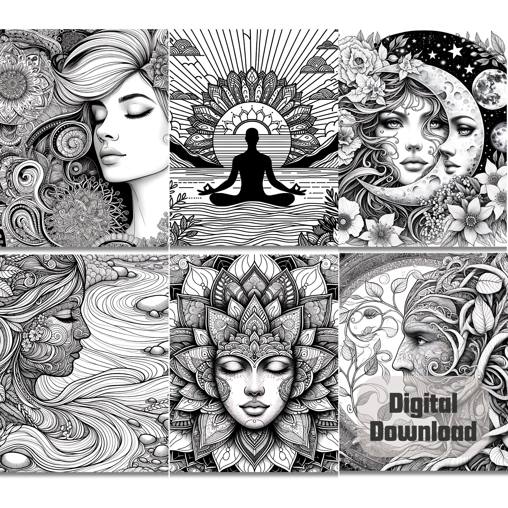 Mandala Coloring Book Bundle Digital Download, 149 Stress Relief ...