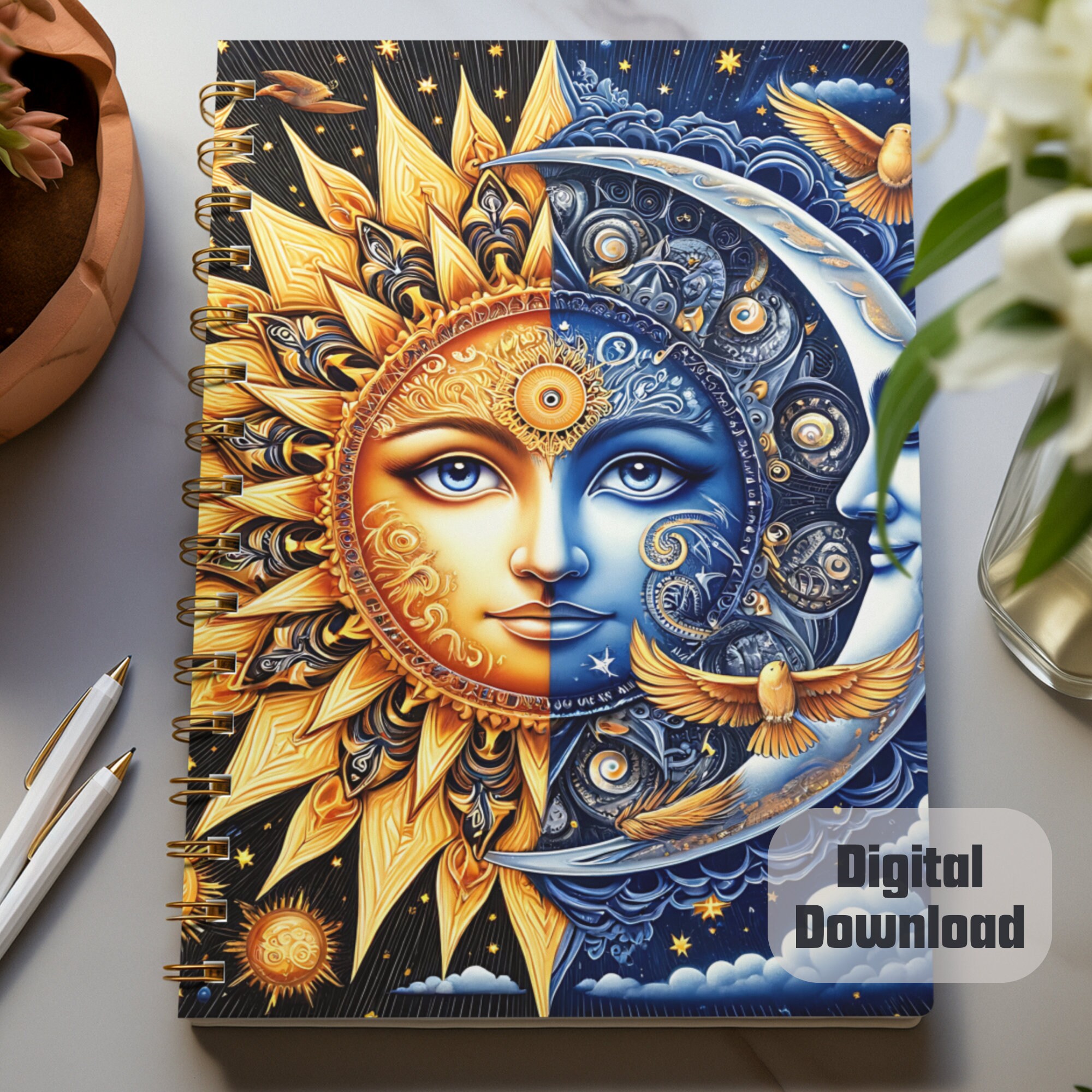 Mandala Eclipse Wall Art 24x30 Digital Print Day Night Theme - Etsy