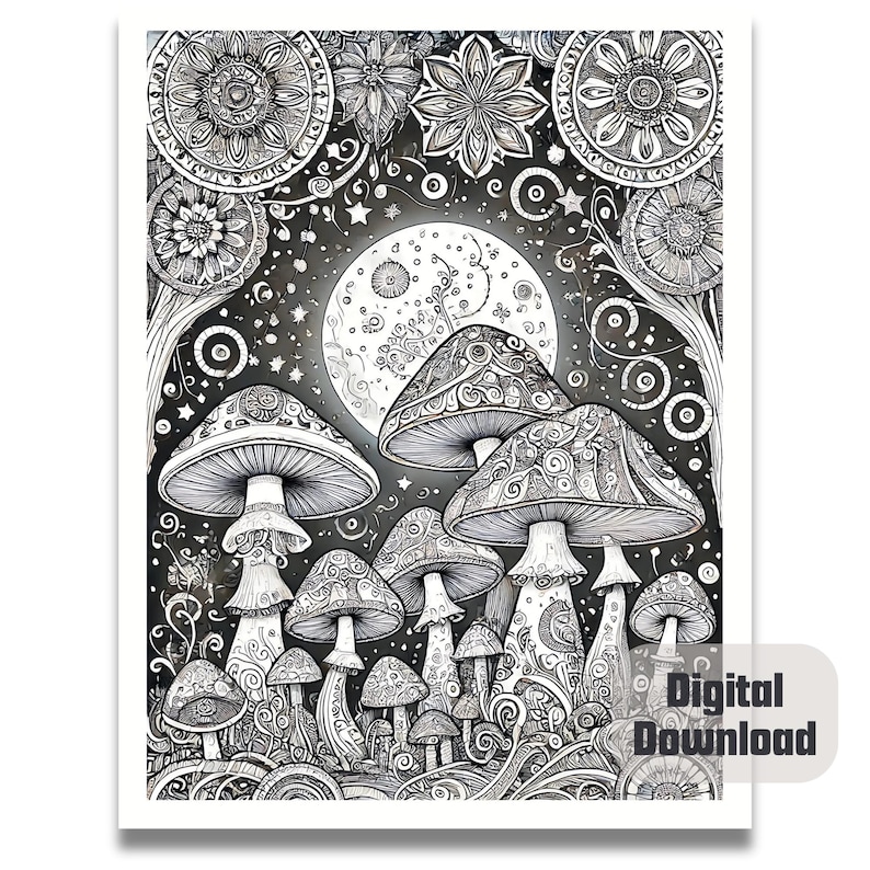 Retro Psychedelic Coloring Pages | 30 Groovy & Trippy Digital Designs ...