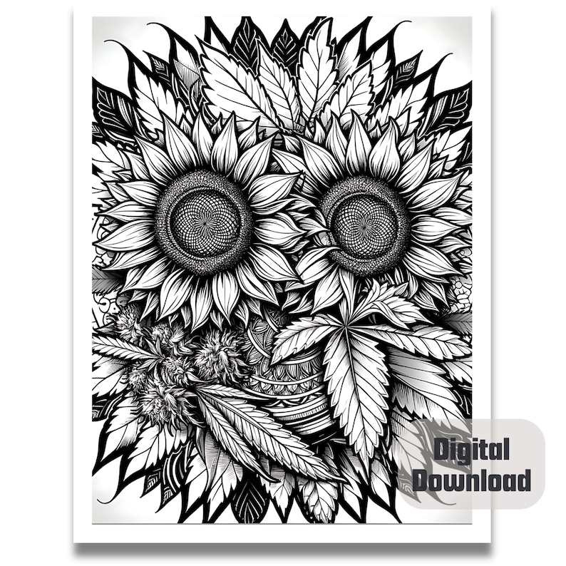 Mandalas & Marijuana Cannabis-themed Coloring Pages for Adults to ...