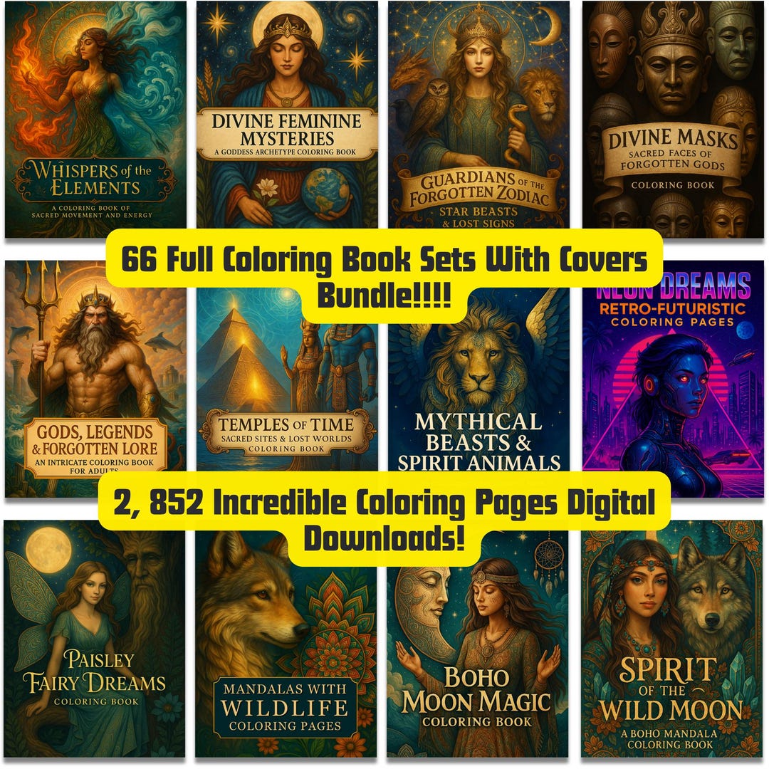 The Ultimate Coloring Book Bundle – 66 Full Sets | 2,852 Pages to Print ...