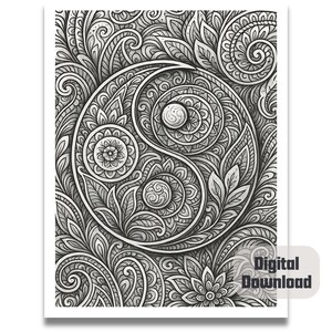 Paisley Mandala Zentangle Coloring Book | 45 Intricate Printable Pages ...