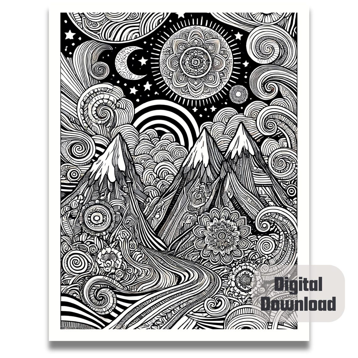 Retro Psychedelic Coloring Pages | 30 Groovy & Trippy Digital Designs ...