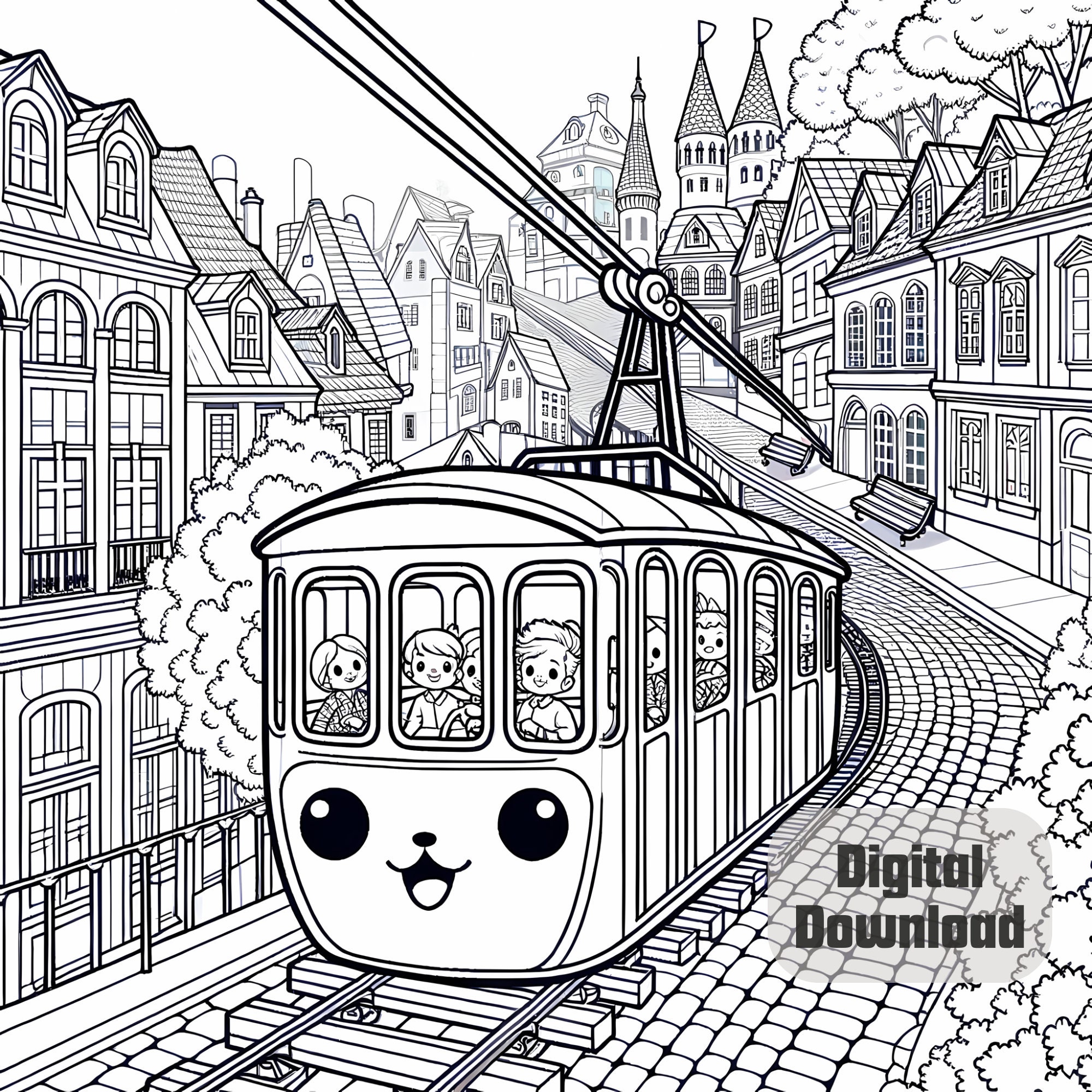 Colorful Voyage Children's Coloring Book: Trains, Planes & Automobiles ...