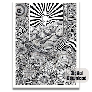 Retro Psychedelic Coloring Pages | 30 Groovy & Trippy Digital Designs ...